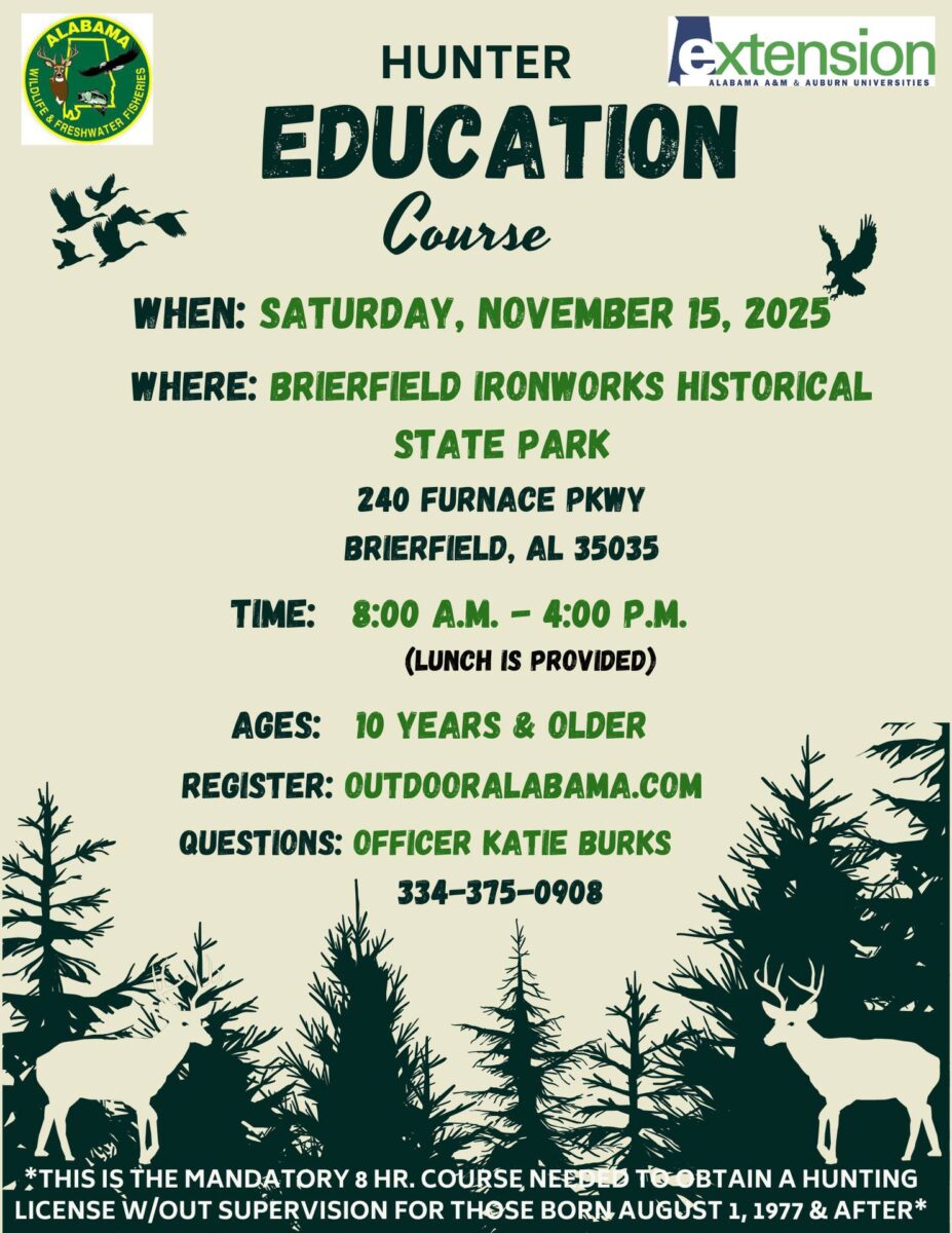 Hunter Education Course – Brierfield Ironworks Historical State Park